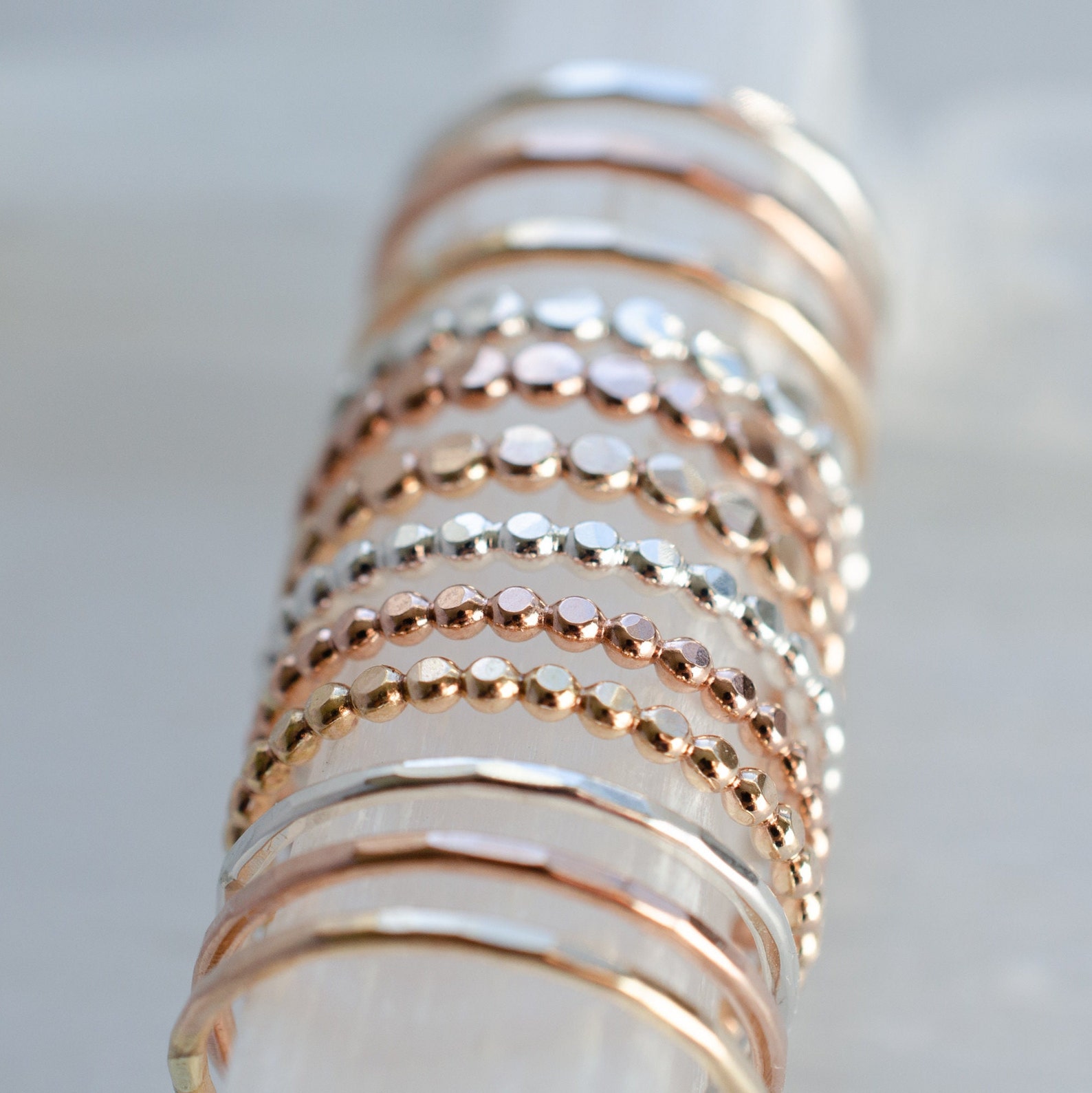 Stacking Rings Gold Stack Ring Minimalist Hammered Ring - Etsy