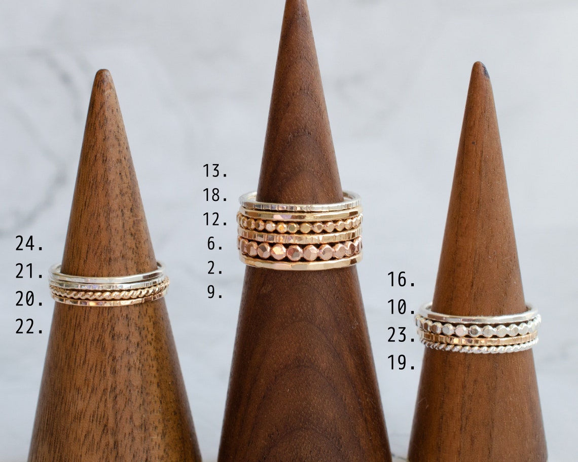 Stacking Rings Gold Stack Ring Minimalist Hammered Ring - Etsy