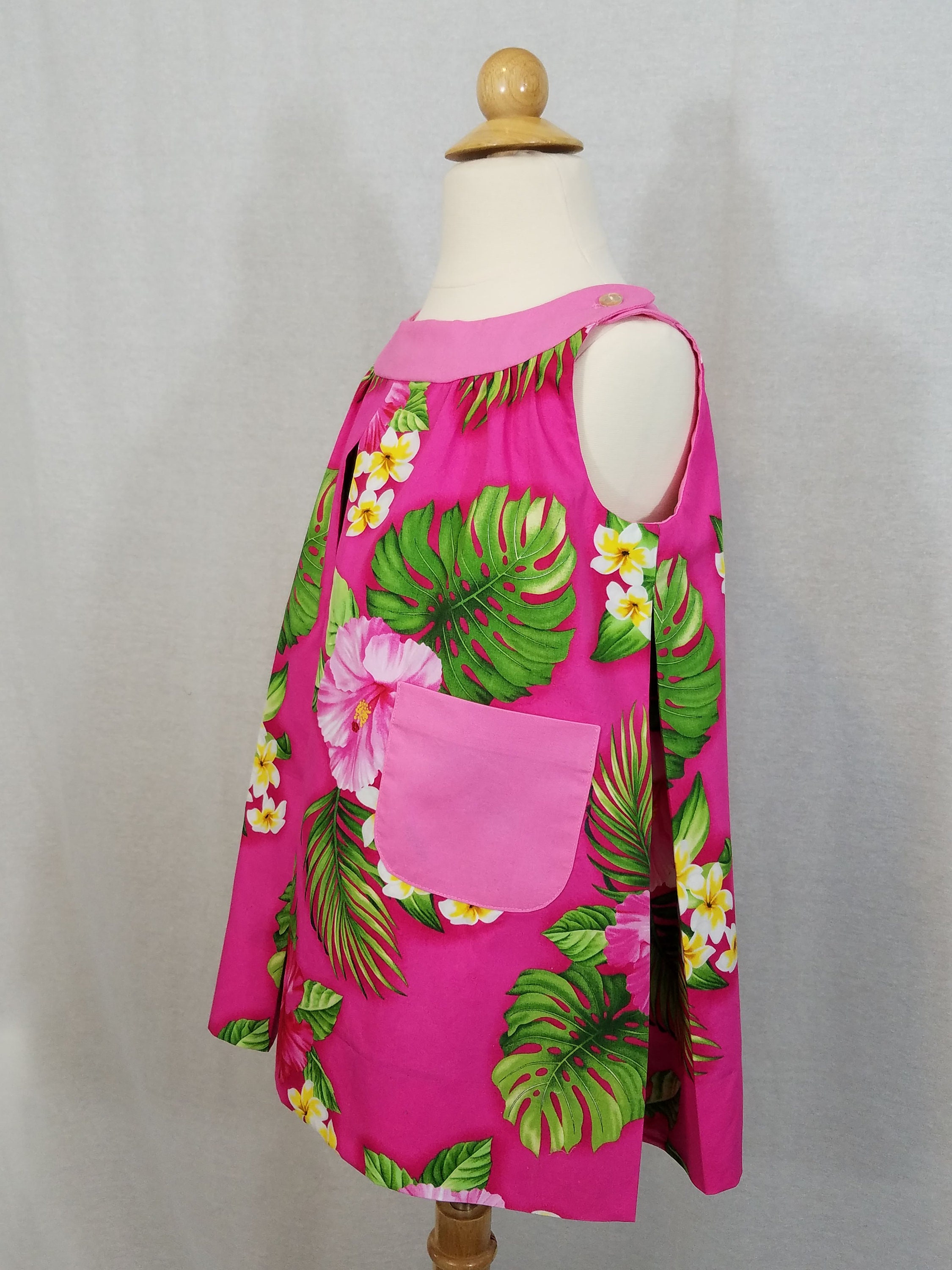 Robe Aloha fille Taille 5 Imprimé polynésien 100% Coton Muumuu hawaïen ...