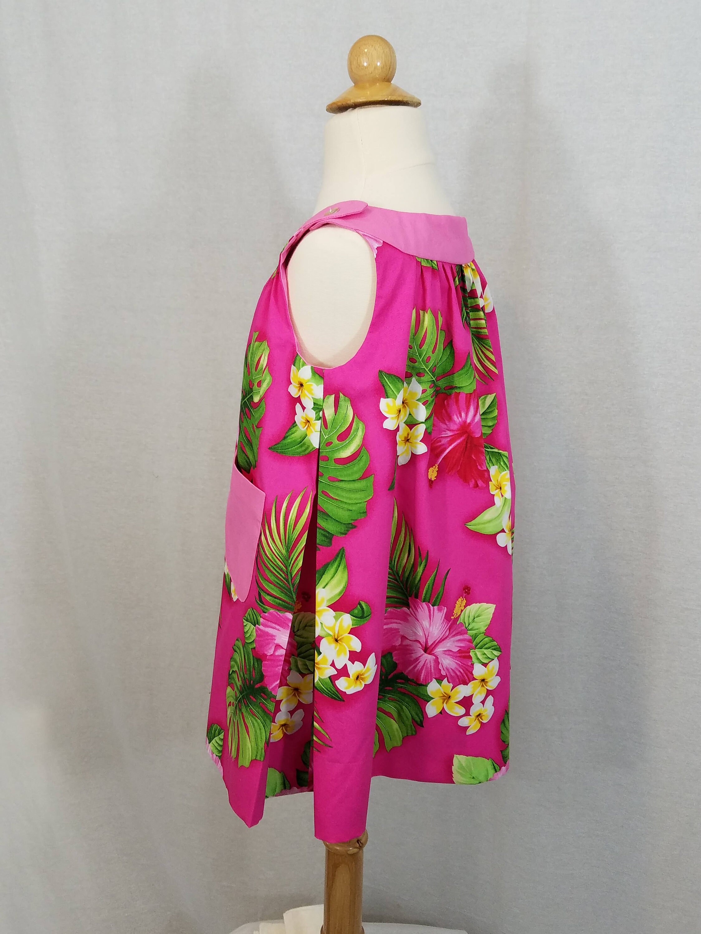 Robe Aloha fille Taille 5 Imprimé polynésien 100% Coton Muumuu hawaïen ...