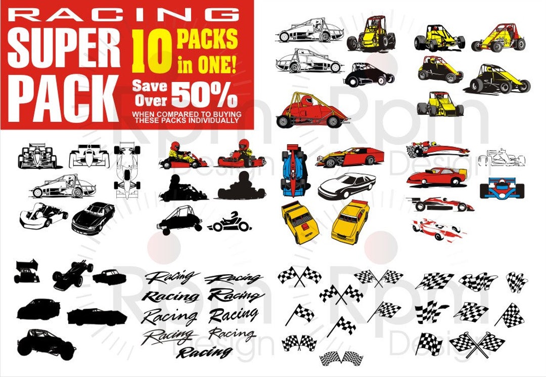Race Car SVG Bundle Racing SVG Checker Flag Racing Super - Etsy UK