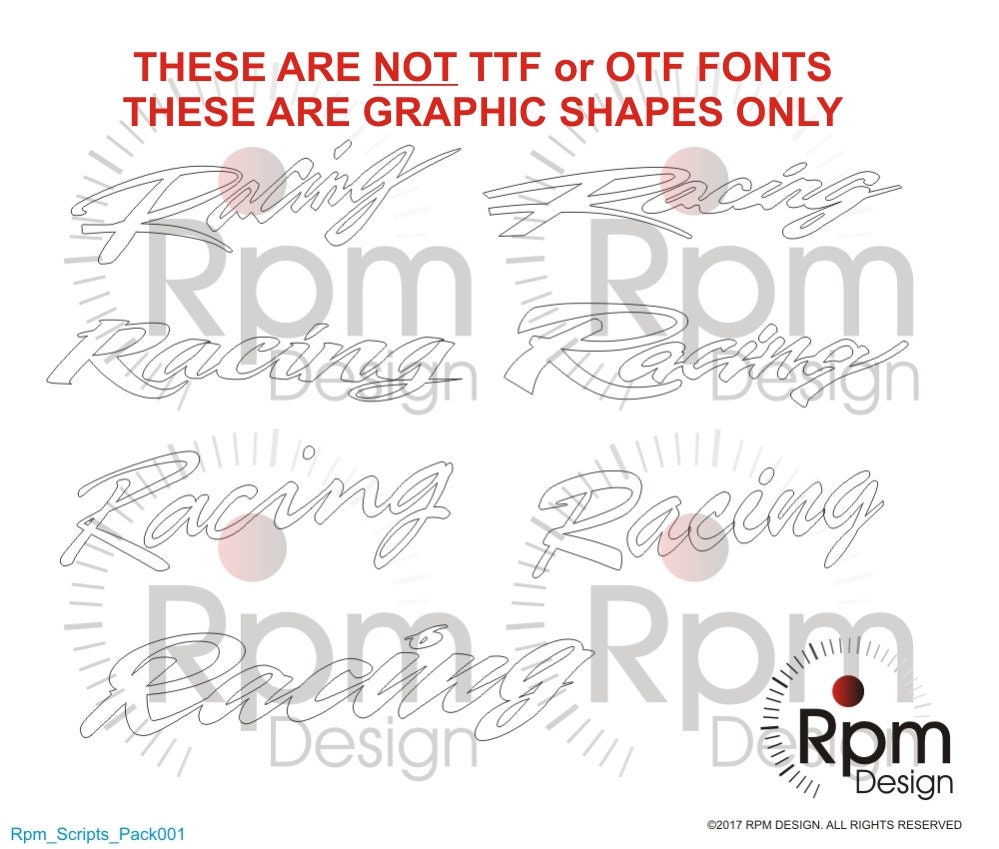 Racing Script SVG File, Racing SVG, Racing Text, Racing Script ...