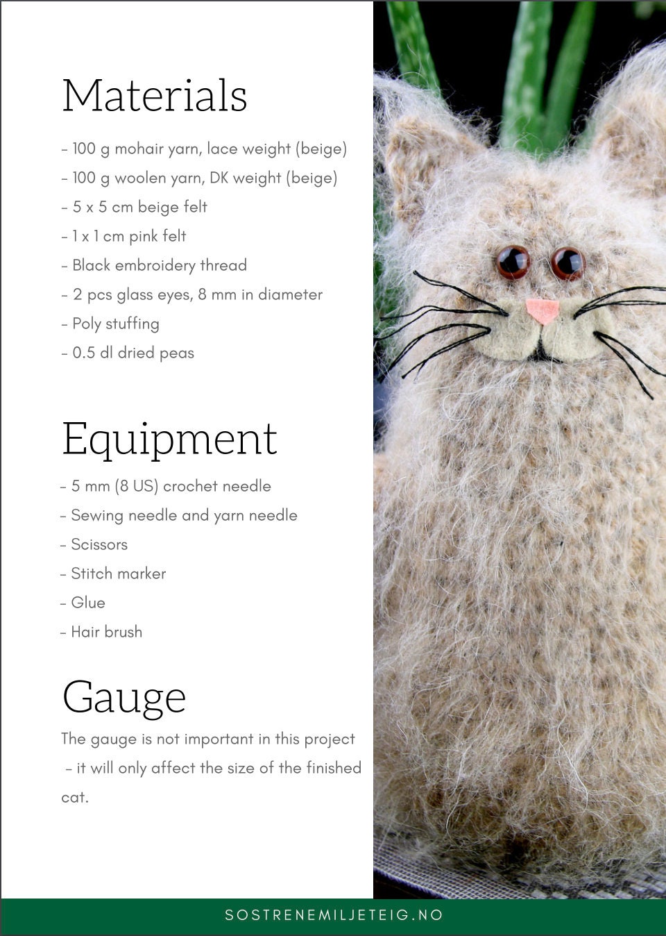 Crochet Pattern Make a Furry Crochet Cat Cat Amigurumi Crochet Pattern ...