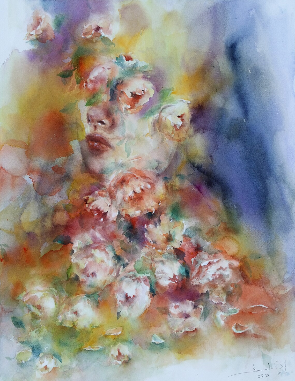 Once I Sleep... | Large Expressive Watercolor Art | Large Digital ...