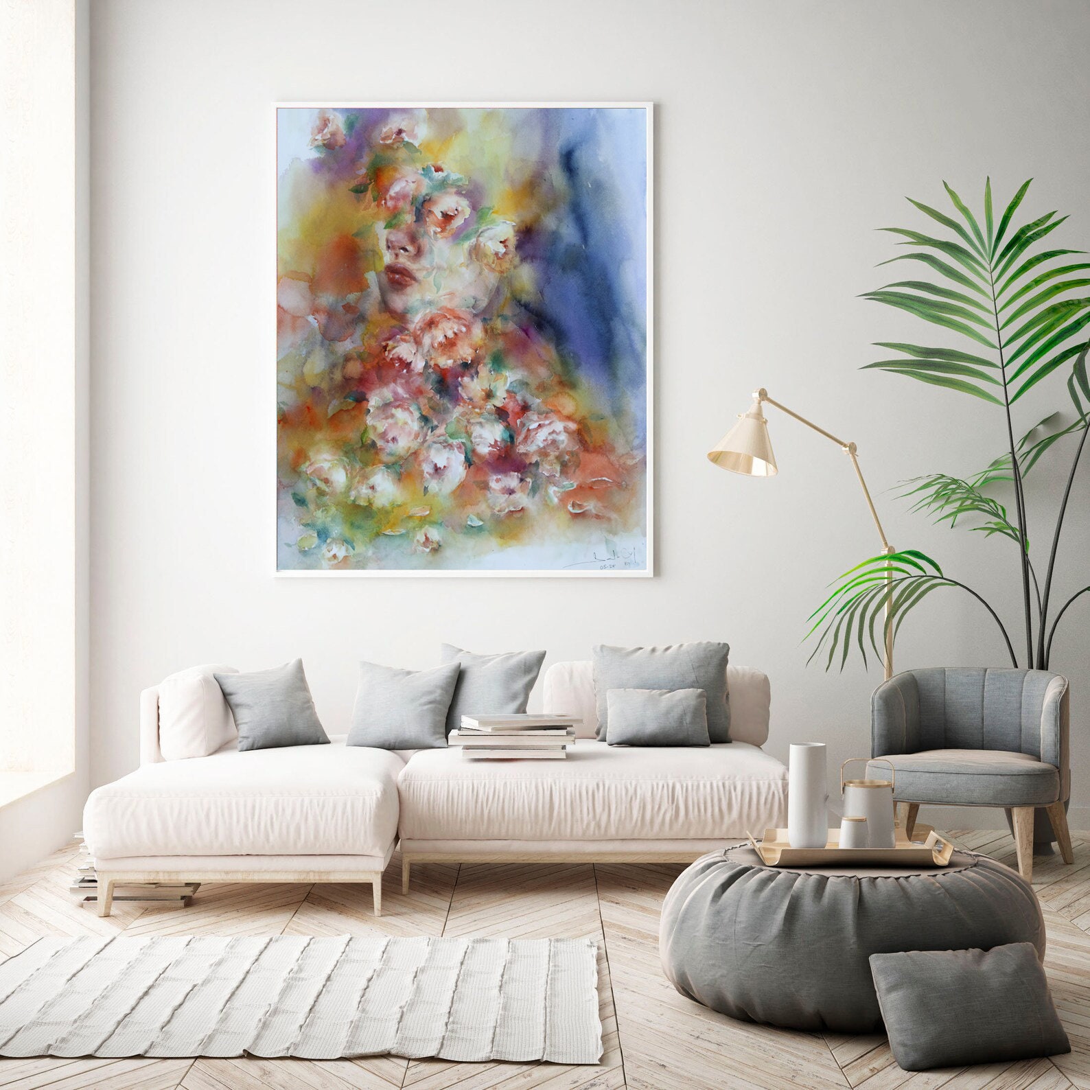 Once I Sleep... | Large Expressive Watercolor Art | Large Digital ...