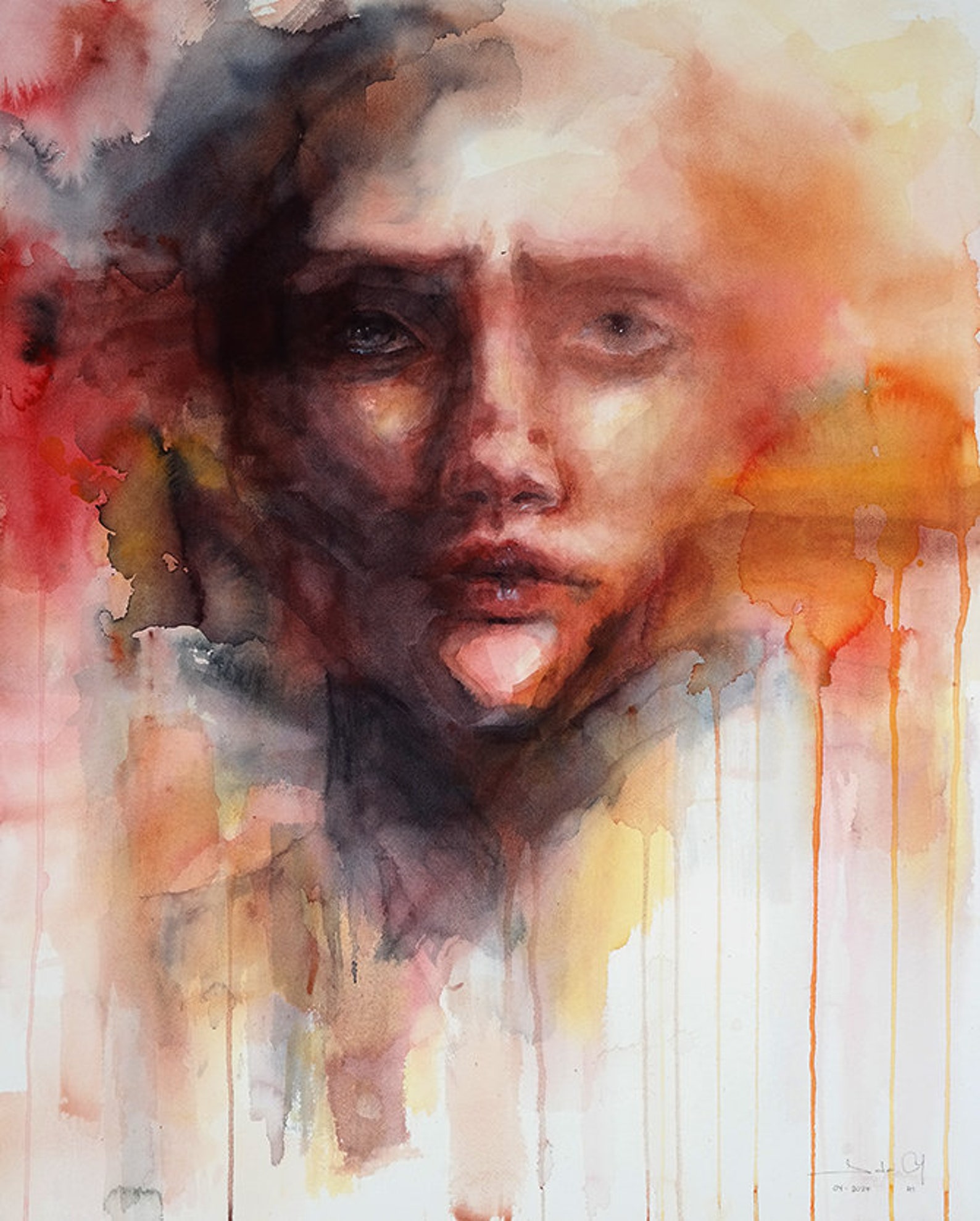 Fragments | Large Expressive Watercolor Art | Large Digital Download ...