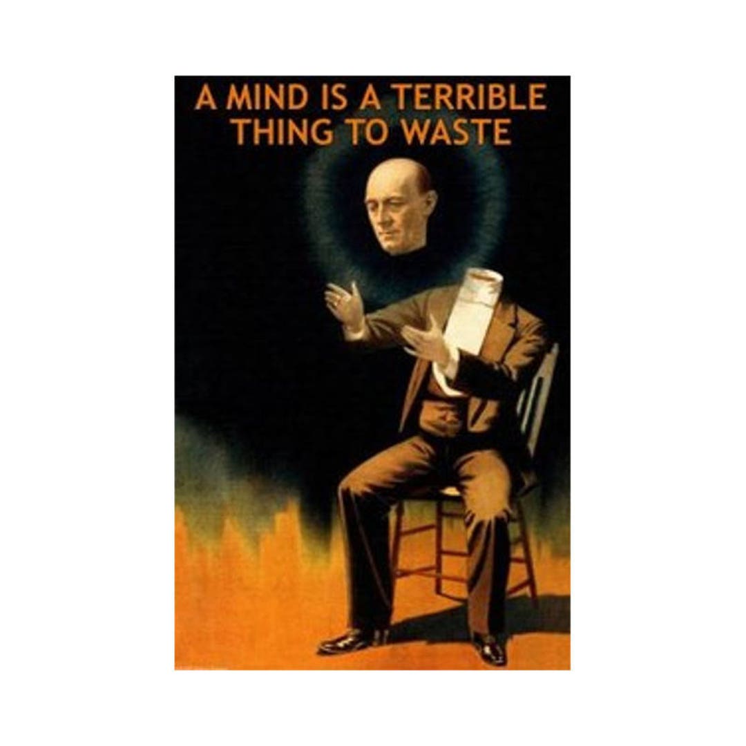 Canvas Art Print - A Mind is A Terrible Thing to Waste - Etsy