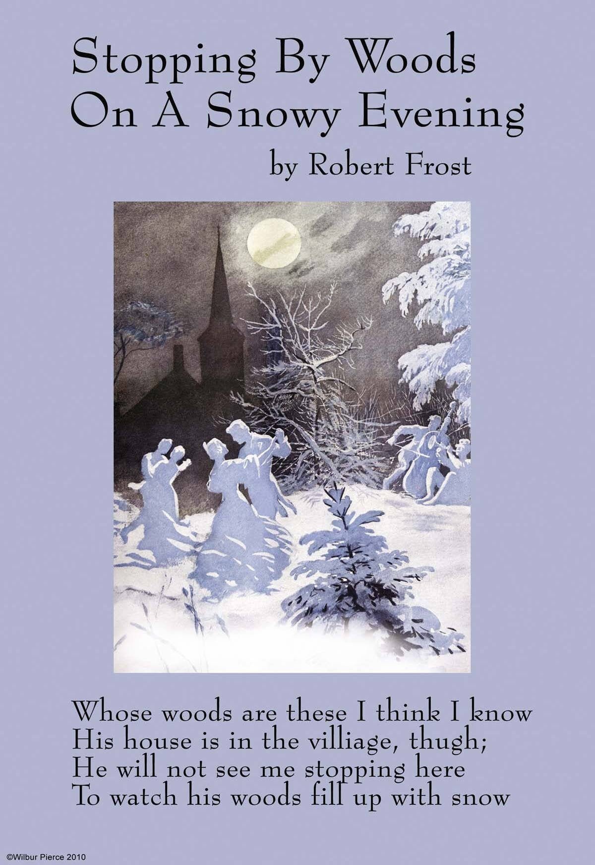 Stopping by Woods on A Snowy Evening (robert Frost) - Canvas Art Print ...