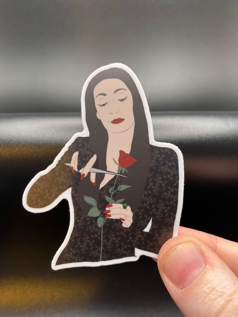 Morticia Addams Sticker the Addams Family Vinyl Sticker - Etsy