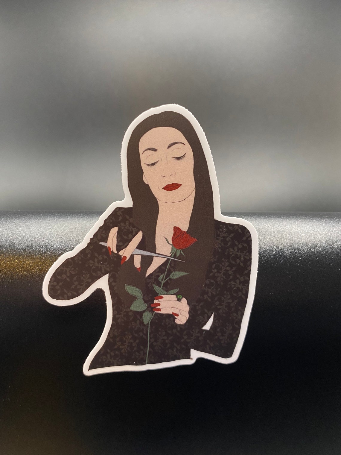 Morticia Addams Sticker the Addams Family Vinyl Sticker - Etsy