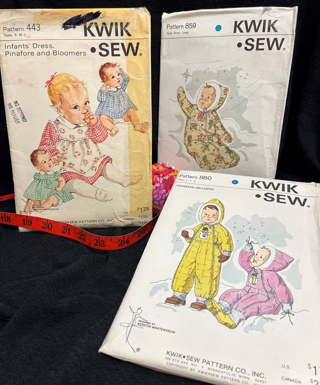 Kwik-sew Vintage Patterns 443 Dress, Pinafore and Bloomers, 859 Baby ...