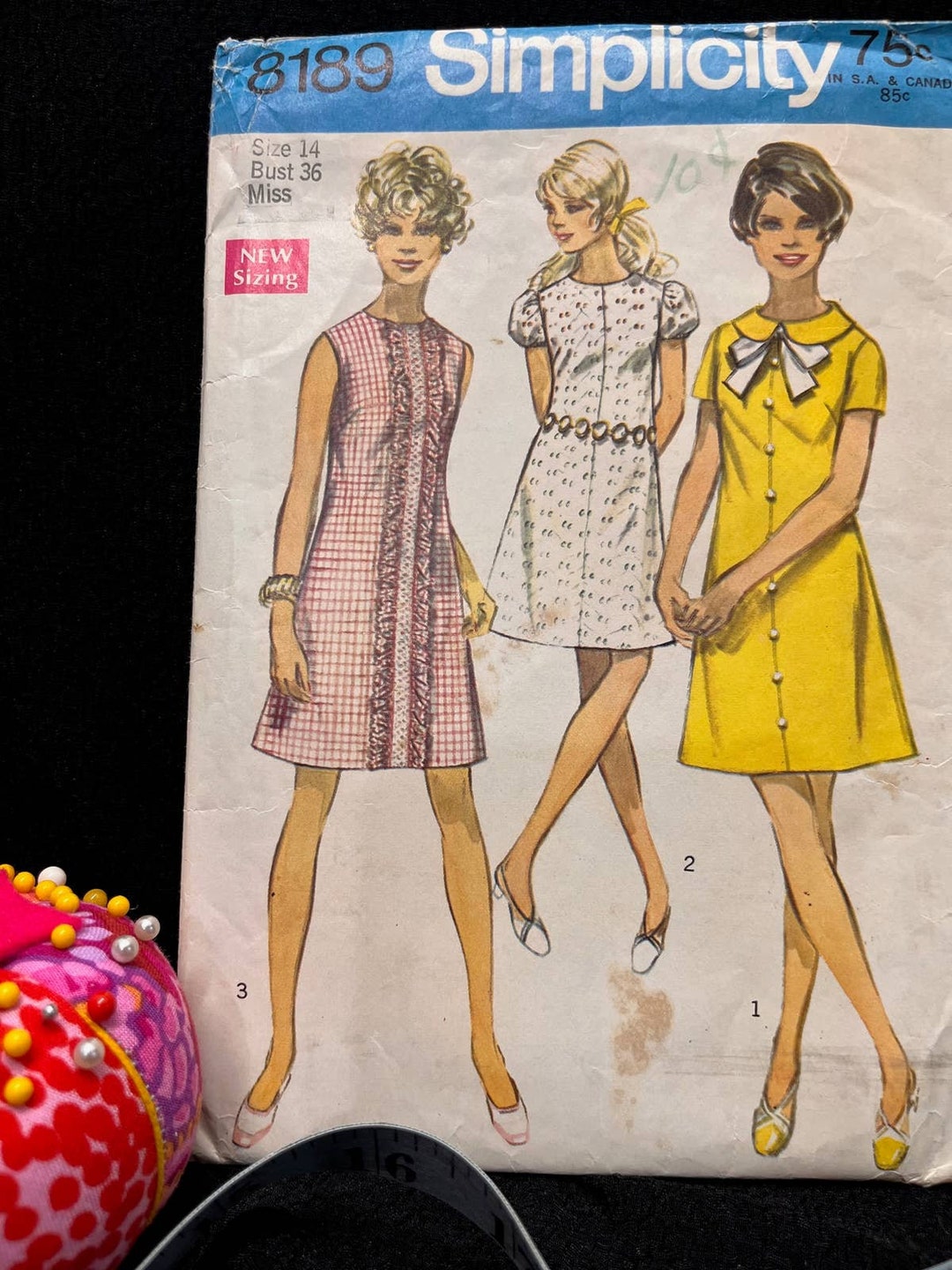 Simplicity 8189 Sheath Dress With Ruffles and Puff Short Sleeves ...
