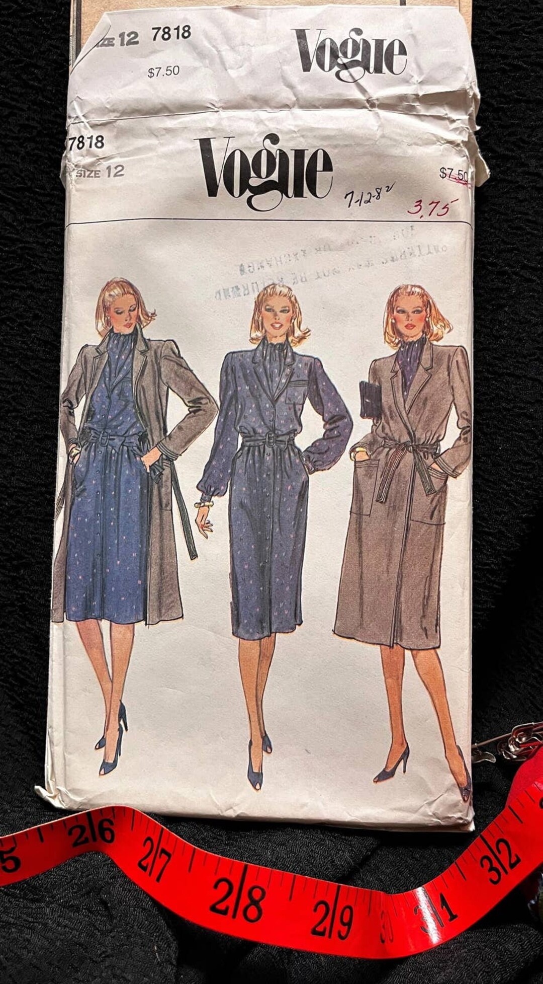 Vogue 7818 Vintage Paper Pattern Factory Folded 1980's - Etsy