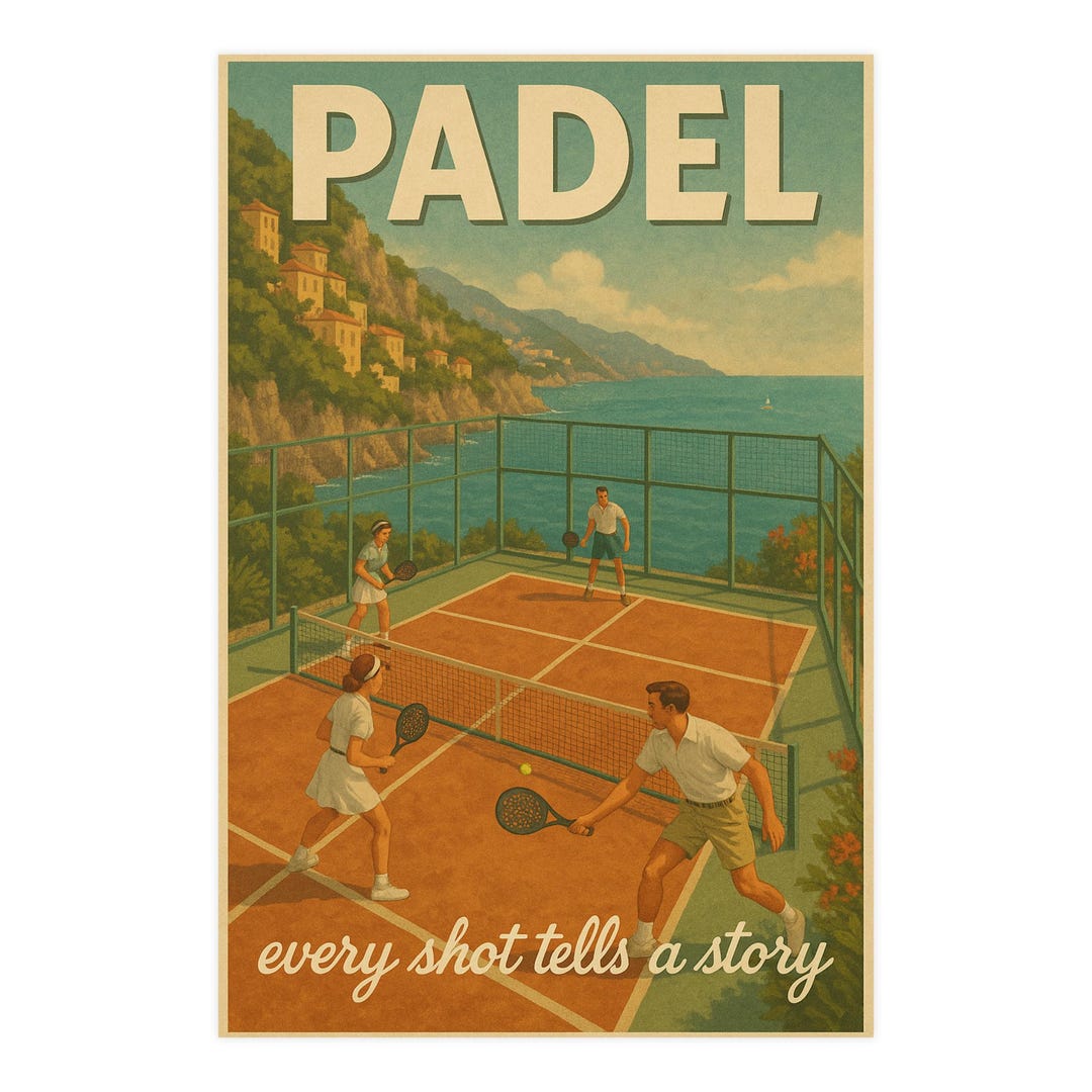 Padel Tennis Matte Poster, Vintage Wall Art, Sports Decor, Gift for ...