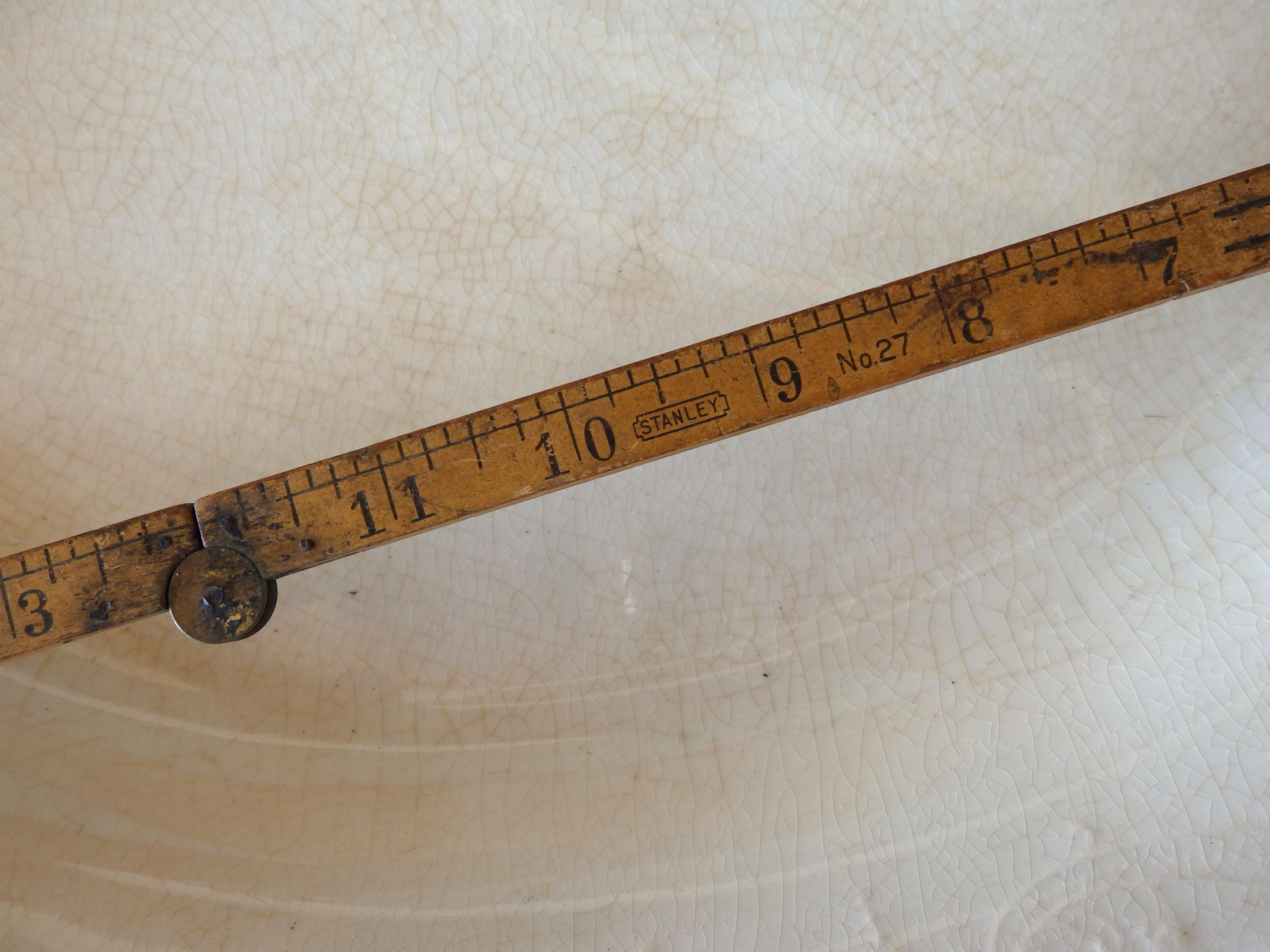 Stanley No. 27 Wooden Folding Ruler, Rustic 24 Inch Measuring Tool ...