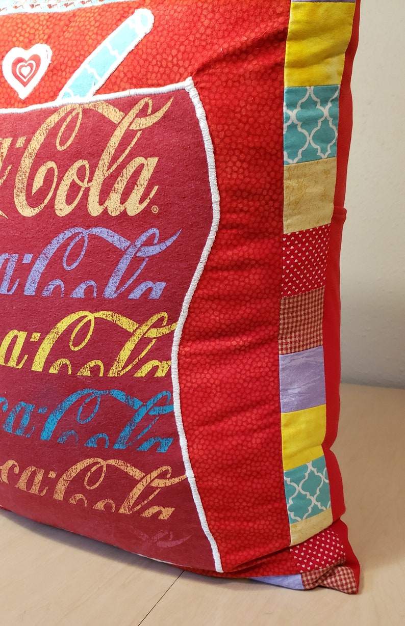 Coca Cola Patchwork Pillow - Etsy