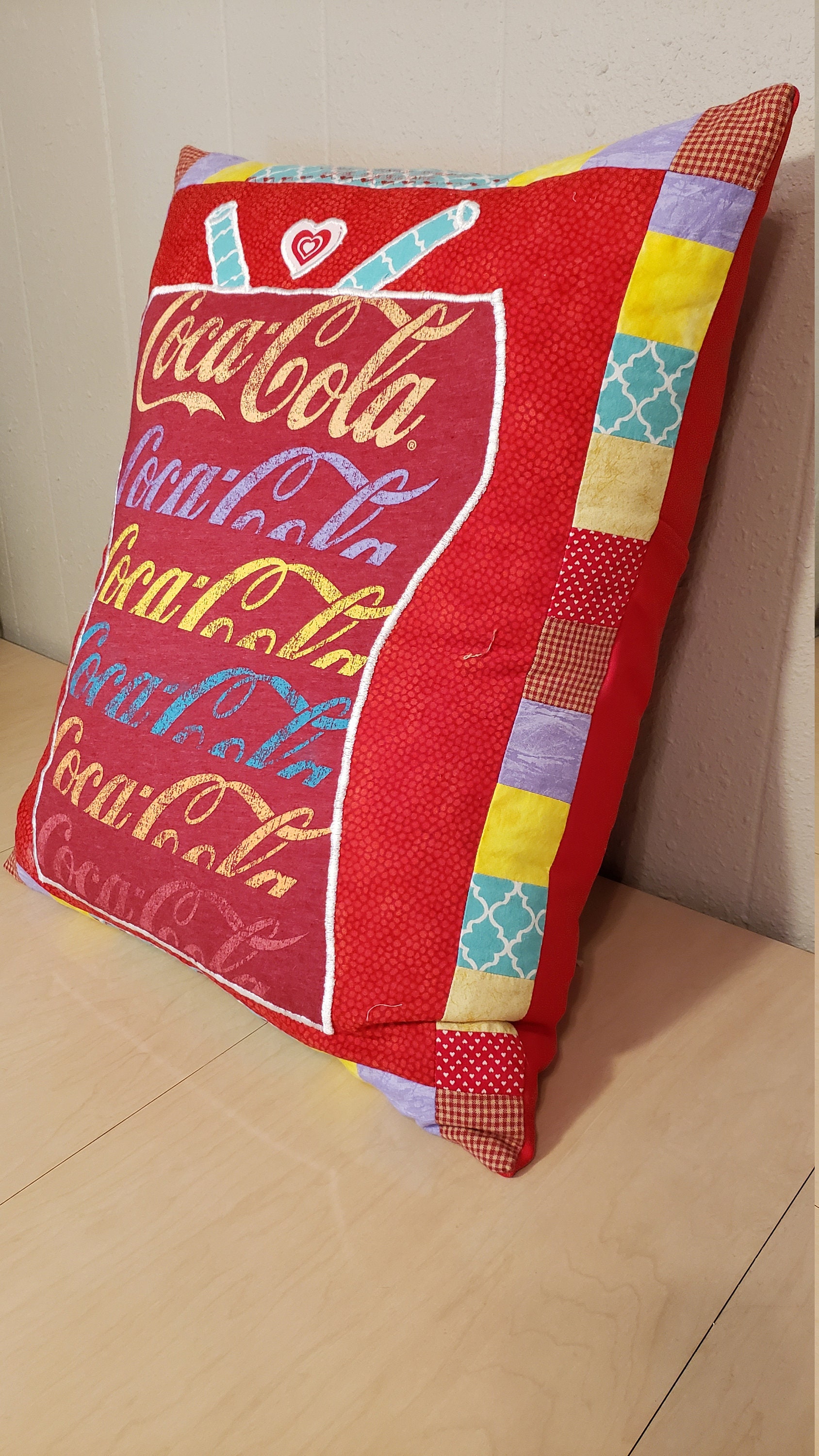 Coca Cola Patchwork Pillow - Etsy