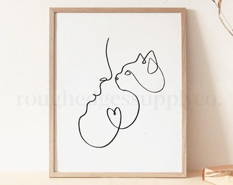 Cat Love Print - Etsy
