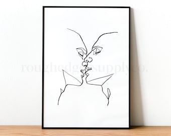 Gay Line Art Print - Etsy