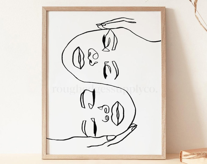Body Positive Line Art, Female Figure Art Print, Minimalist Wall Art ...