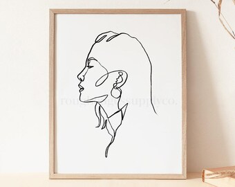 Woman Line Art Female Portrait Female Figure Abstract | Etsy