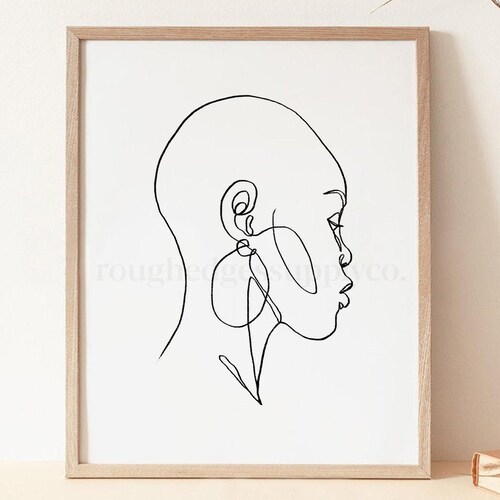 African American Line Art Abstract Black Woman Art - Etsy