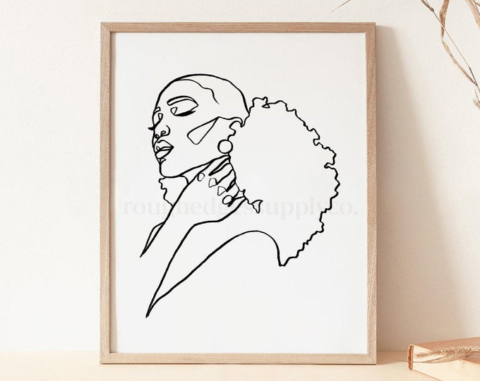 Body Positive Line Art, Female Figure Art Print, Minimalist Wall Art ...