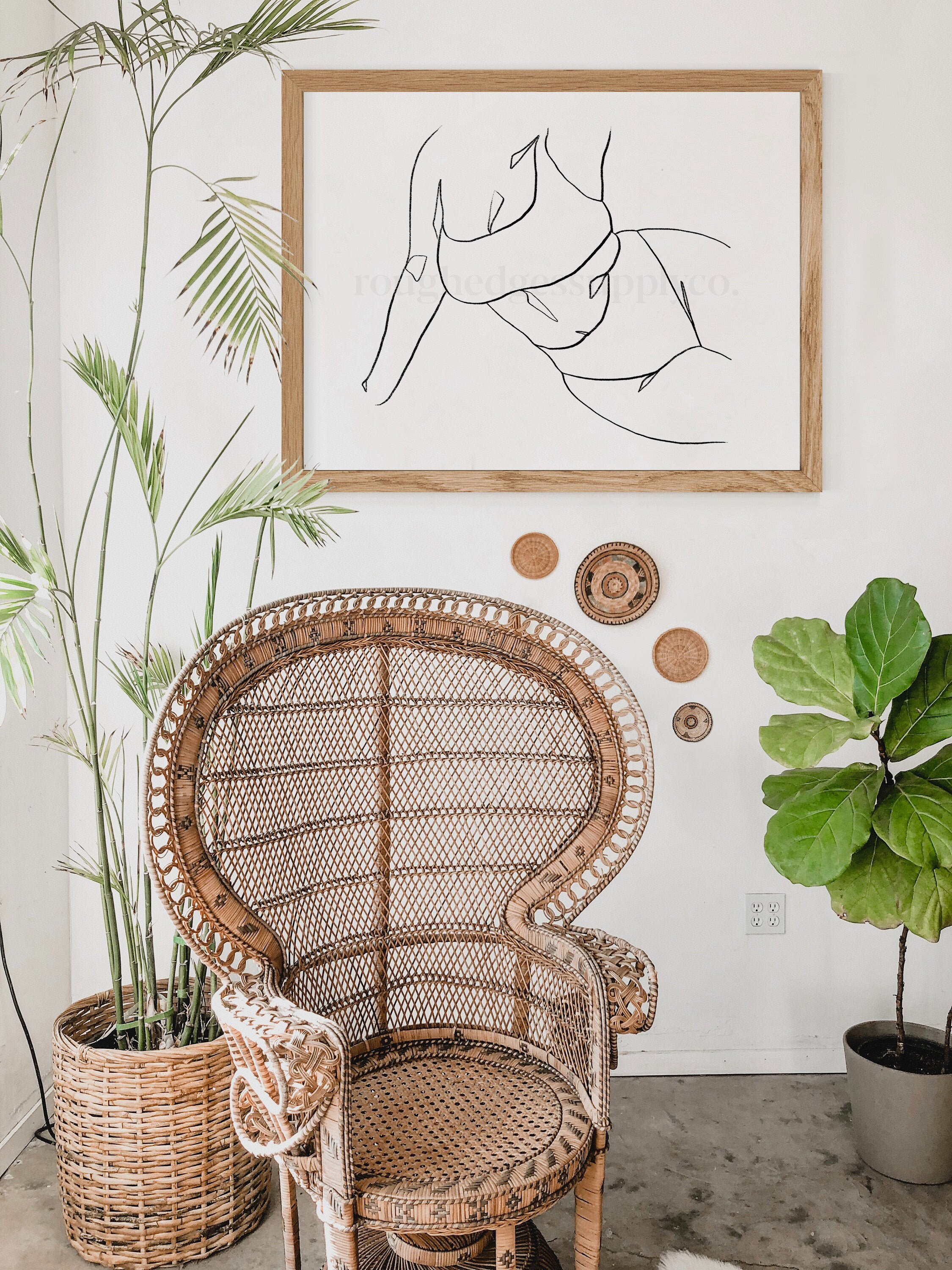 Body Positive Line Art Female Figure Art Print Minimalist | Etsy