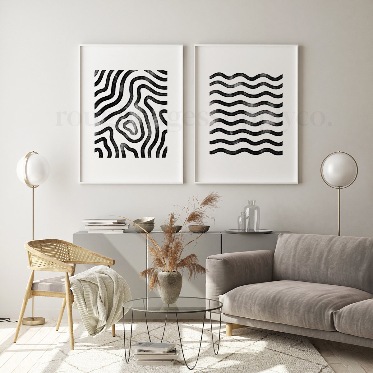 Set of 2 Digital Prints Abstract Art Prints Abstract Wall | Etsy