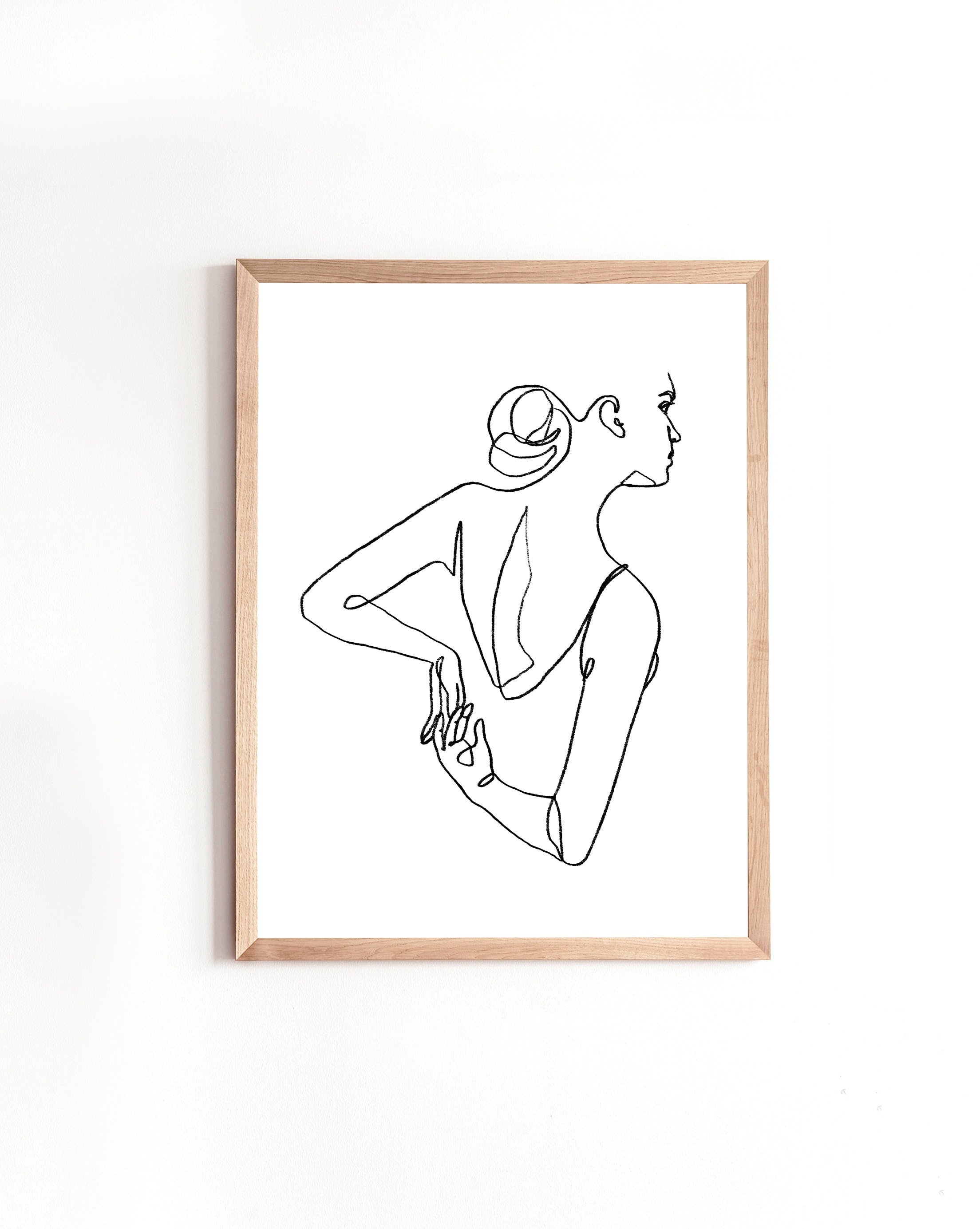 One Line Female Figure Art Print Minimalist Wall Art | Etsy