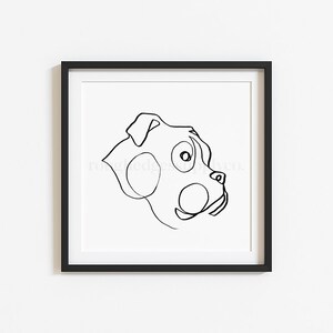 Boxer Dog Art Print, Line Drawing, Line Art, Dog Pet Portrait, Dog ...