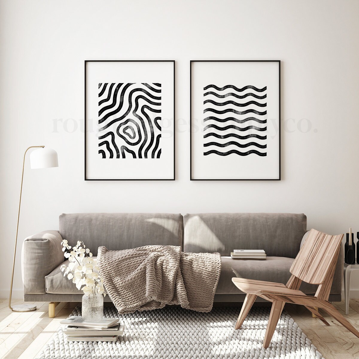 Set of 2 Digital Prints Abstract Art Prints Abstract Wall | Etsy