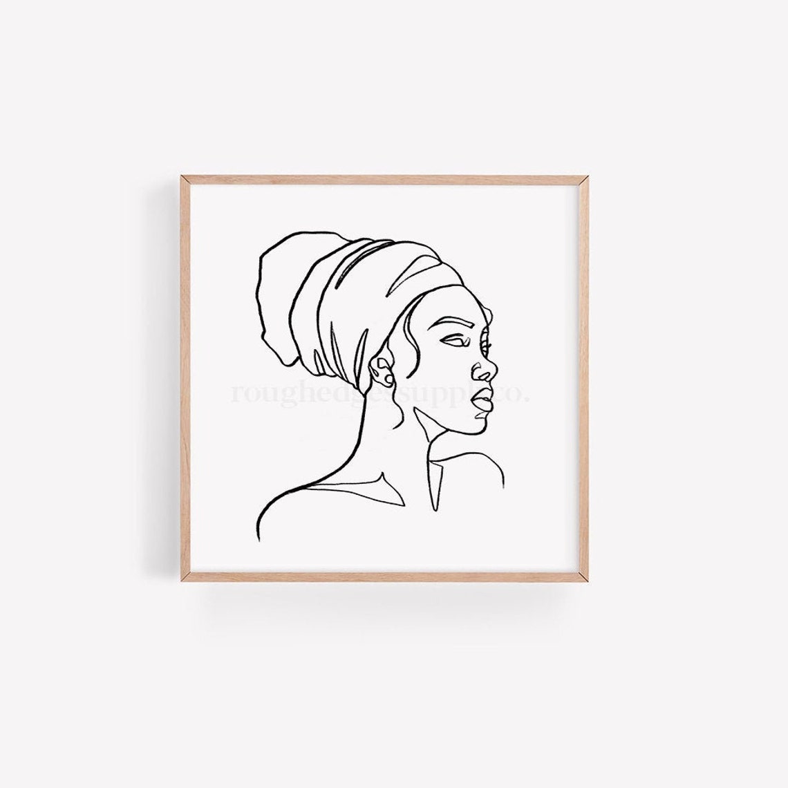 Black Woman Portrait Line Drawing, African American Woman Line Art, Art ...