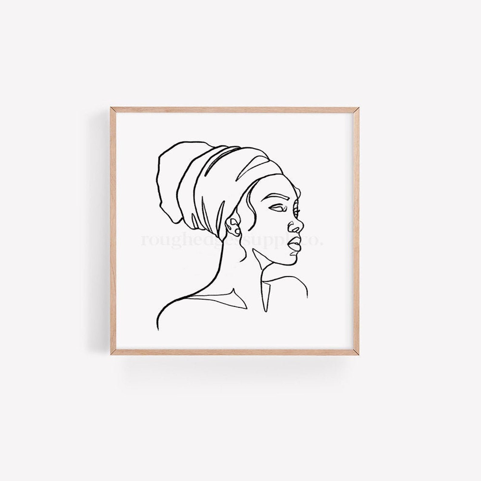 Black Woman Portrait Line Drawing, African American Woman Line Art, Art ...