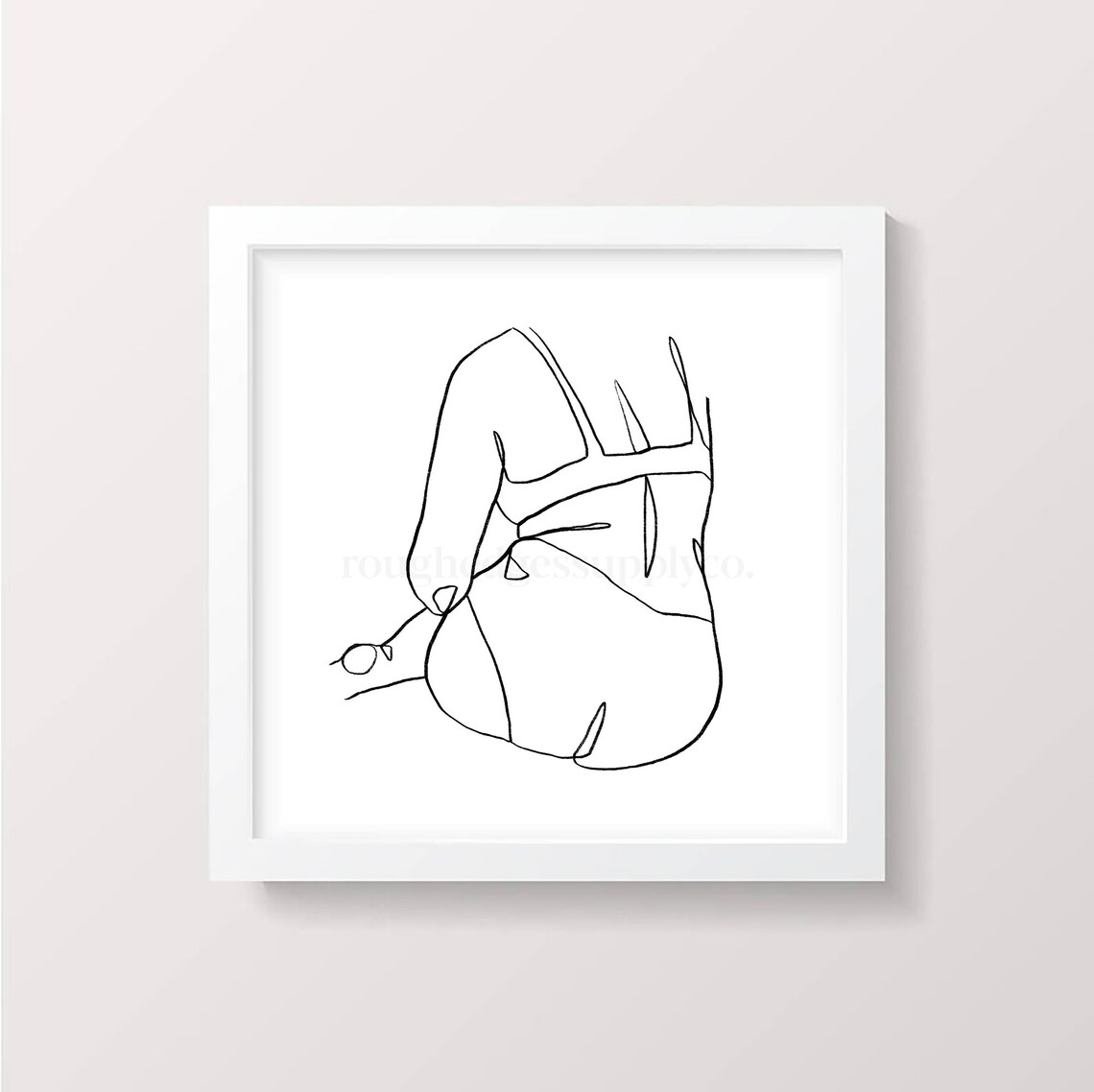Body Positive Line Art Female Figure Art Print Minimalist | Etsy