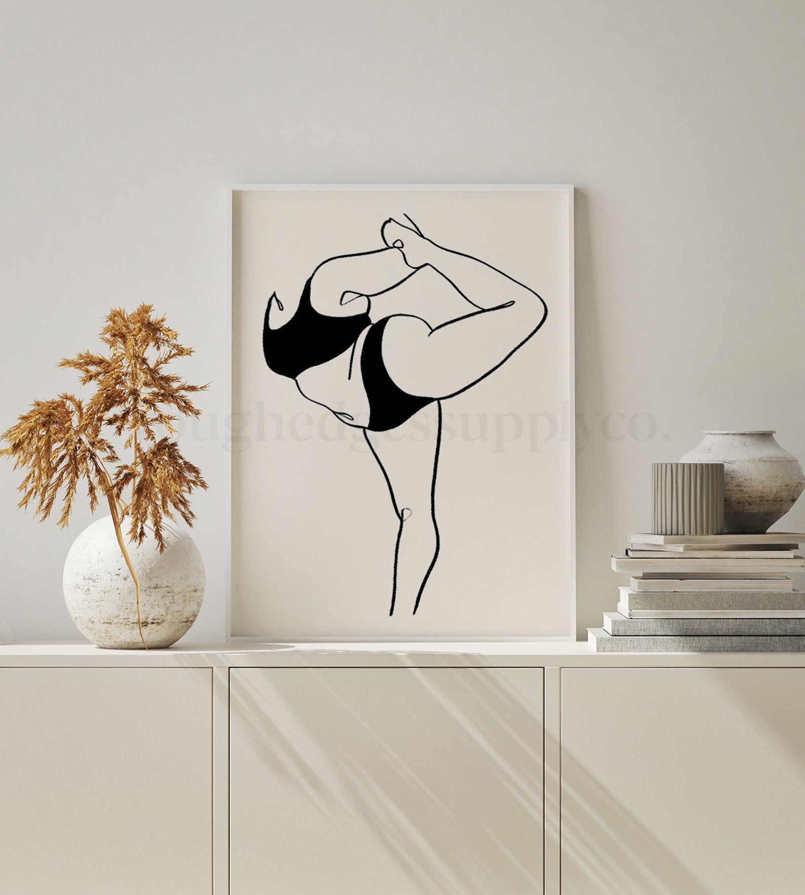 Body Positive Line Art Yoga Art Female Figure Minimalist | Etsy