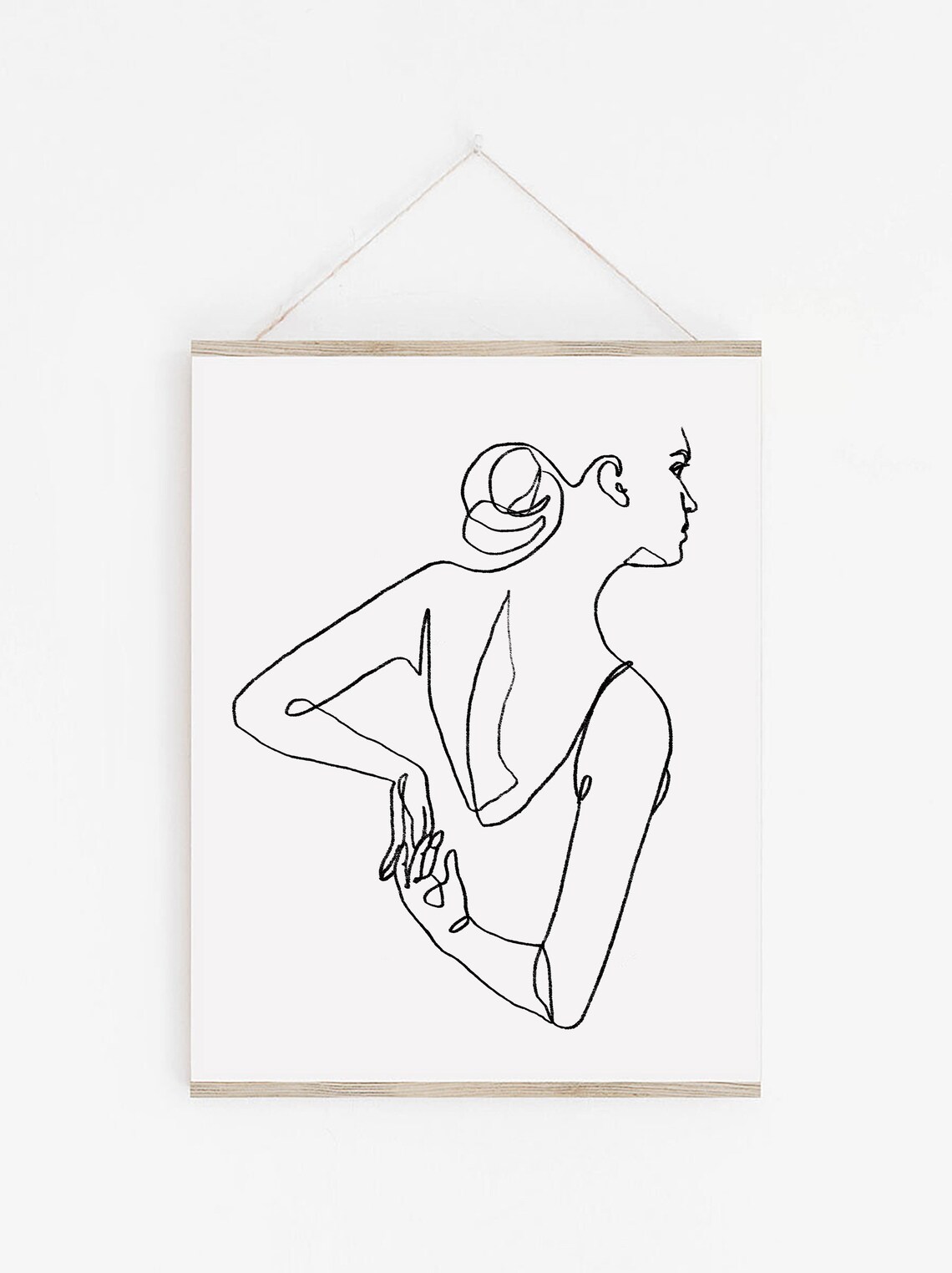 One Line Female Figure Art Print Minimalist Wall Art | Etsy