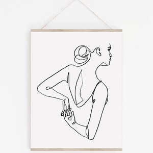 One Line Female Figure Art Print, Minimalist Wall Art, Printable Wall ...