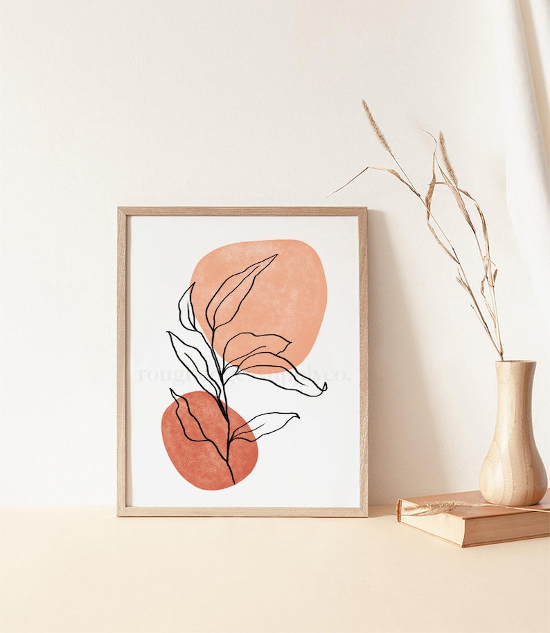 Abstract Minimalist Botanical Print Botanical Line Drawing - Etsy