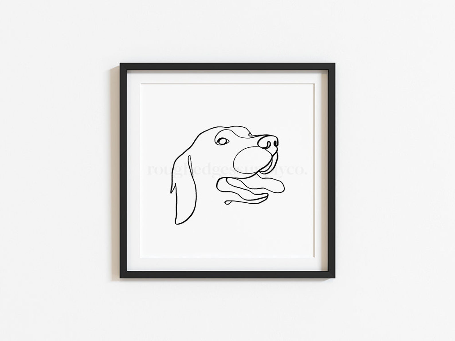 Golden Retriever Art Print Line Drawing Line Art Dog Pet | Etsy