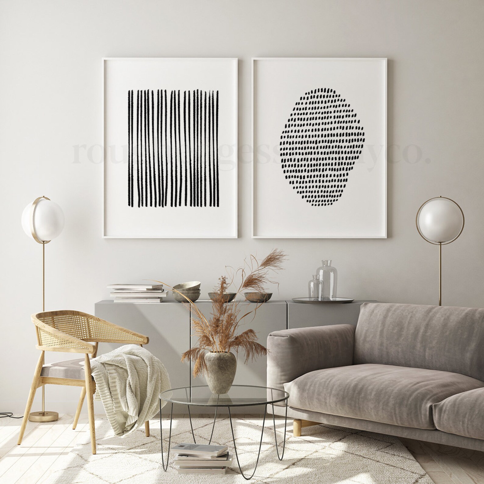 Set of 2 Digital Prints Abstract Art Prints Abstract Wall | Etsy