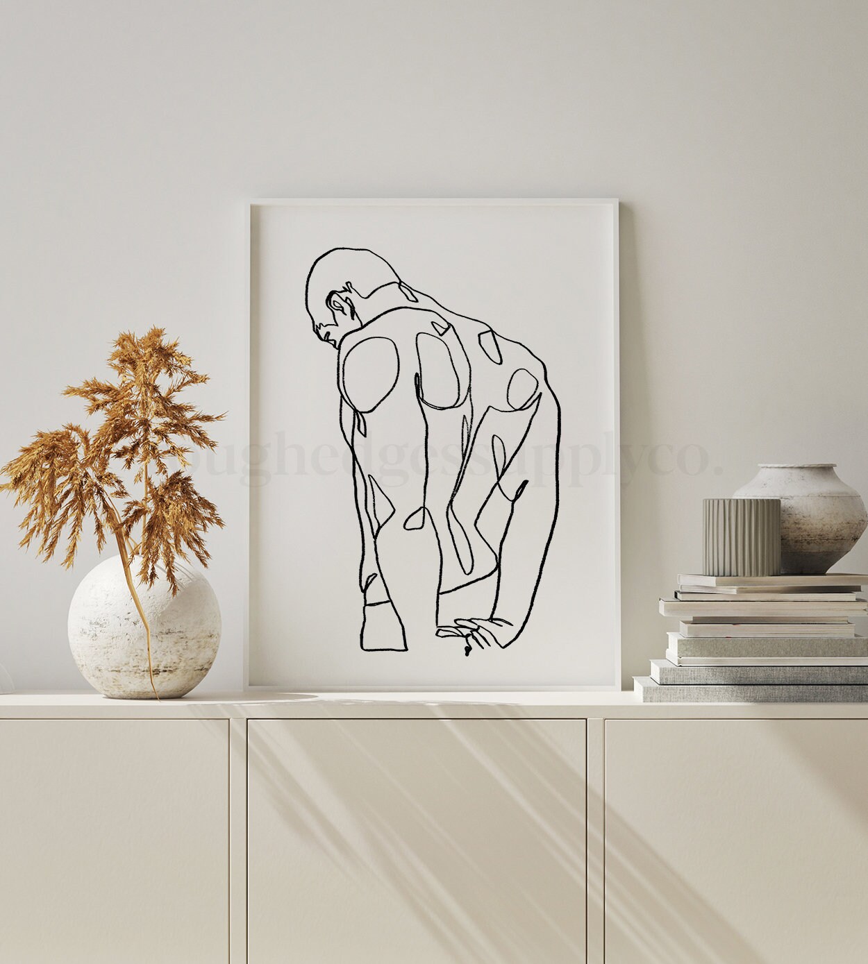 Abstract Male Figure Line Art Nude Line Drawing Naked Man - Etsy