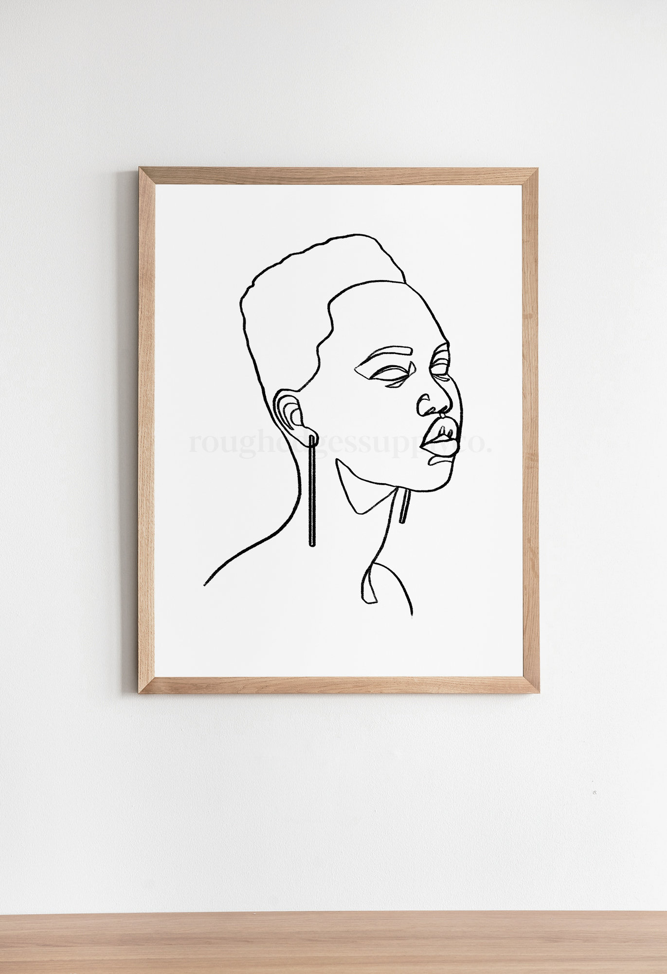 Black Woman Portrait Line Drawing, African Woman Line Art, Art Print ...