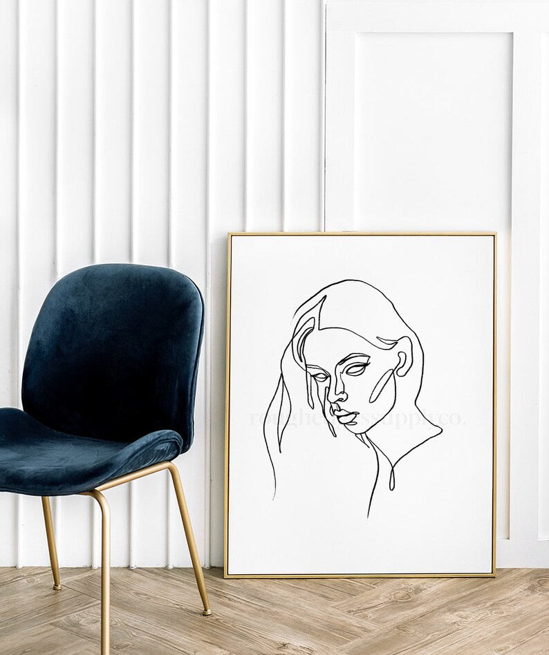 Woman Line Art Female Portrait Female Figure Abstract - Etsy