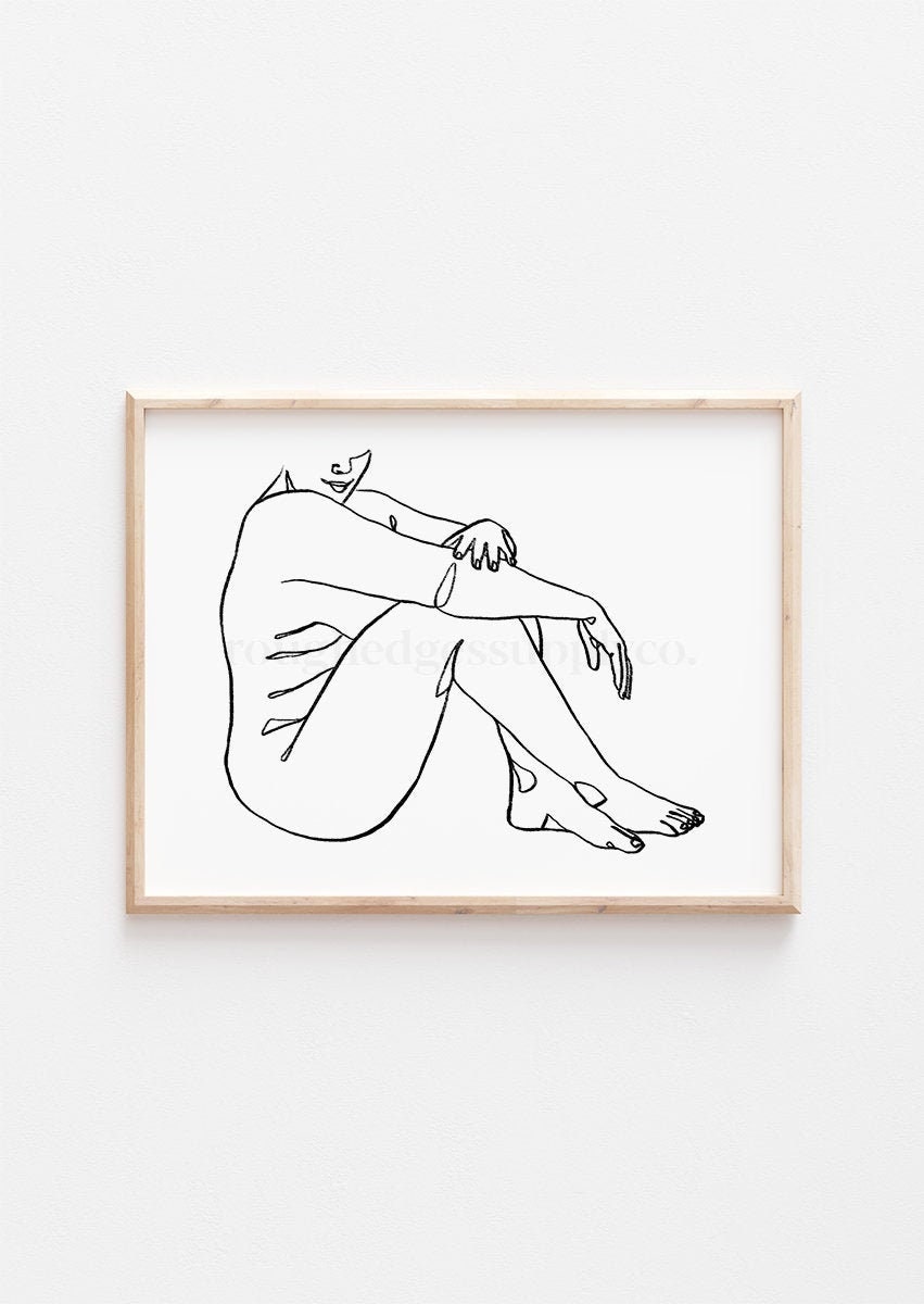 Body Positive Line Art Female Figure Art Print Minimalist | Etsy