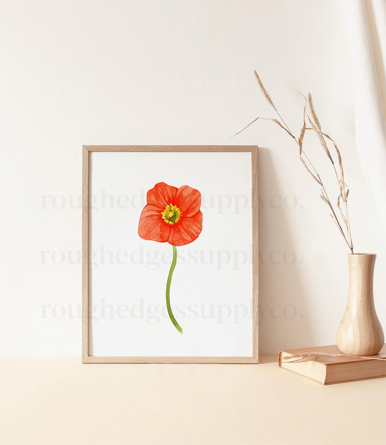 Watercolor Flower Print Red Poppy Art Print Watercolor | Etsy
