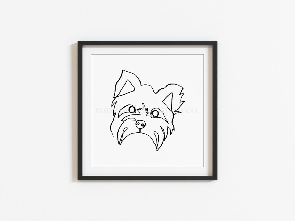 Yorkshire Terrier Dog Art Print Line Drawing Line Art Dog - Etsy Singapore