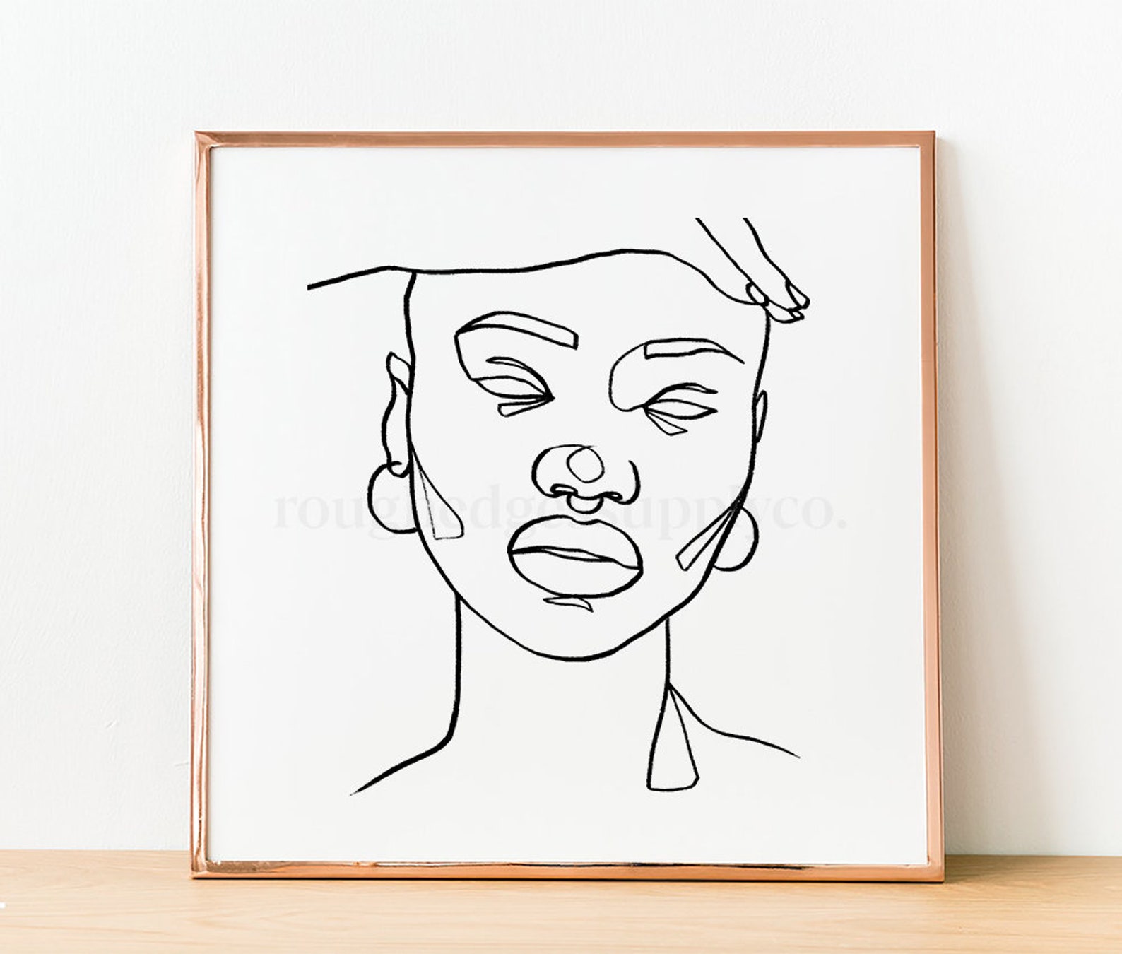 Black Woman Portrait Line Drawing, African American Woman Line Art, Art ...