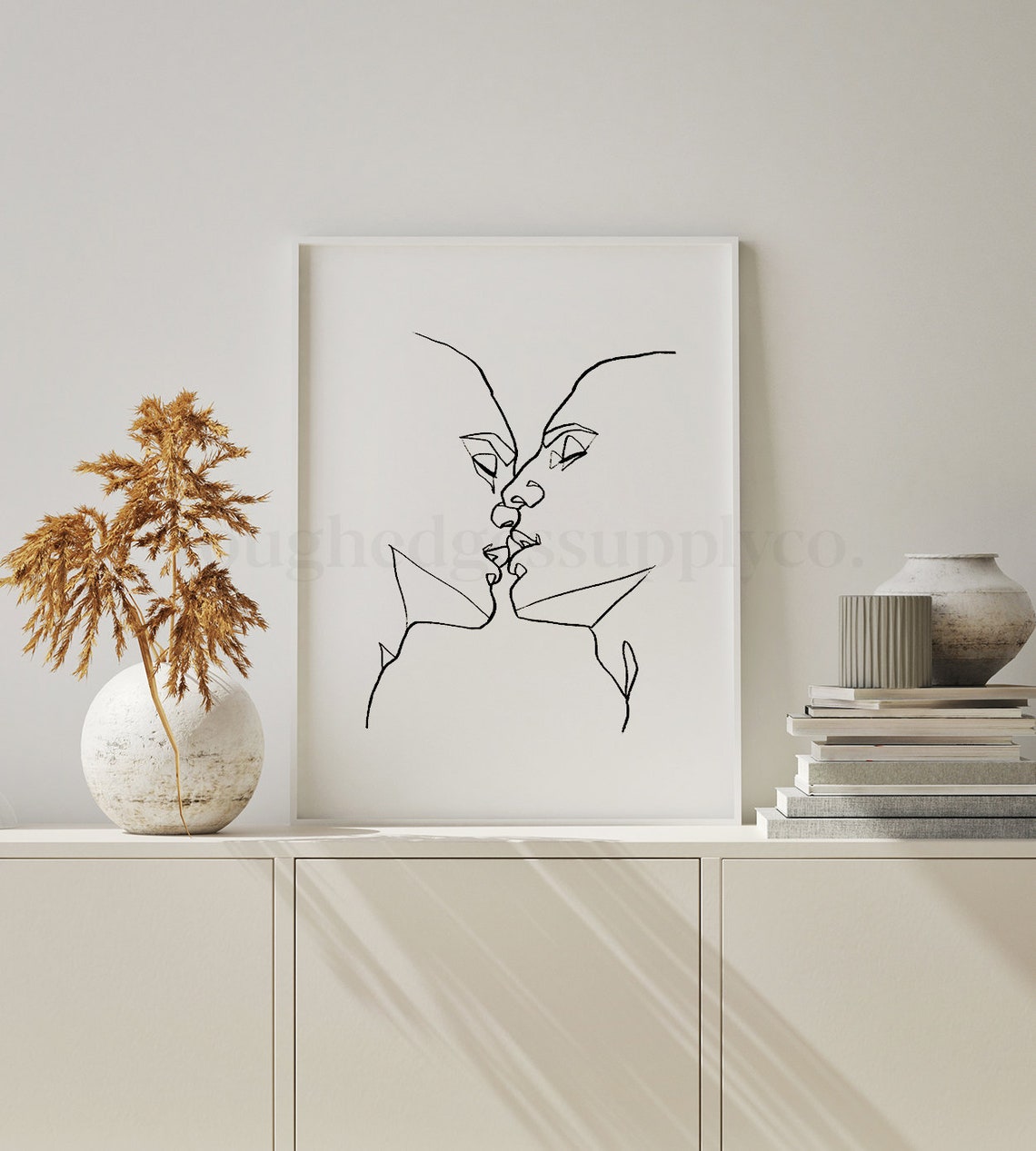 Gay Couple Kissing Line Art Print Gay Couple Line Drawing | Etsy