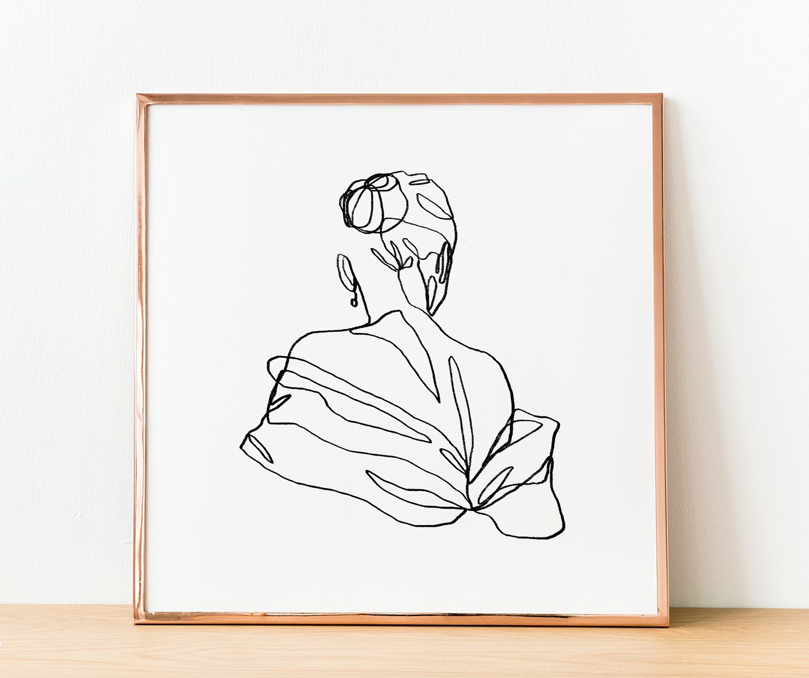Back Silhouette of a Woman Line Art Print Minimalist Wall - Etsy